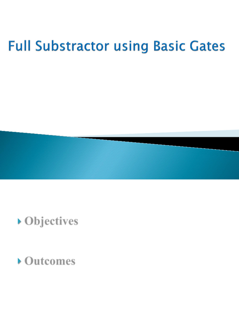 Full Subtractor Lecture | PDF