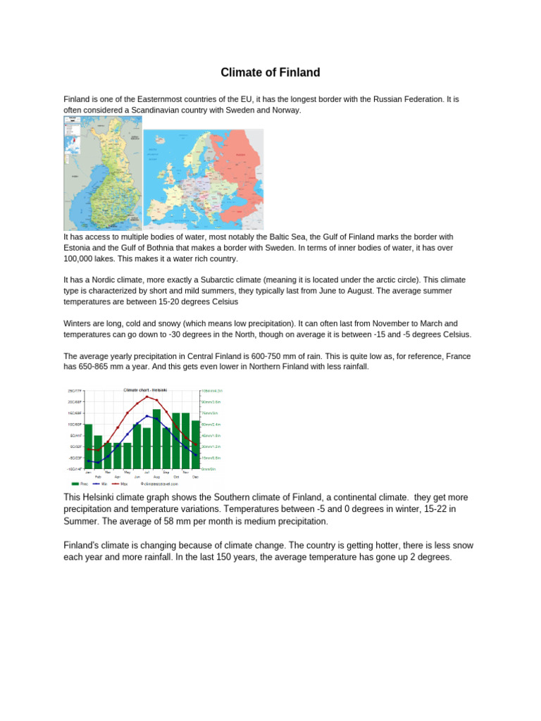 Climate of Finland | PDF