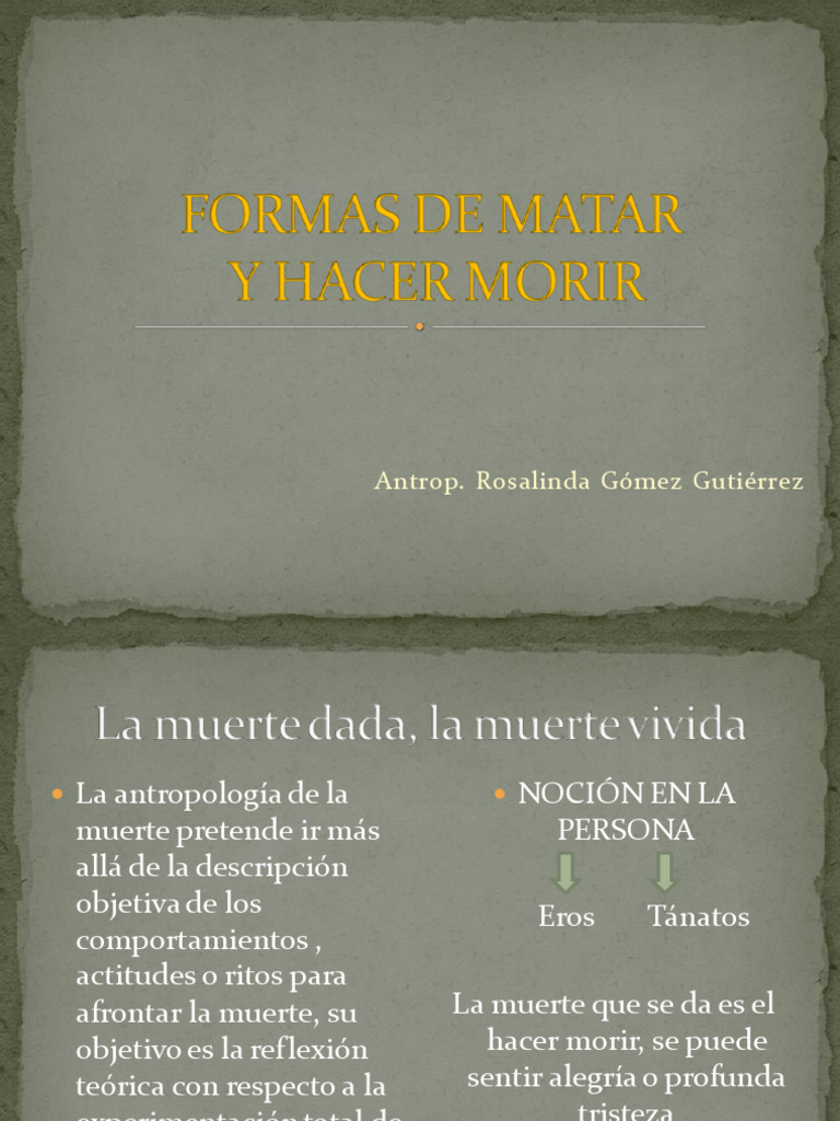 Antropología de la Muerte y Hacer Morir | PDF | Homicidio | Asesinato