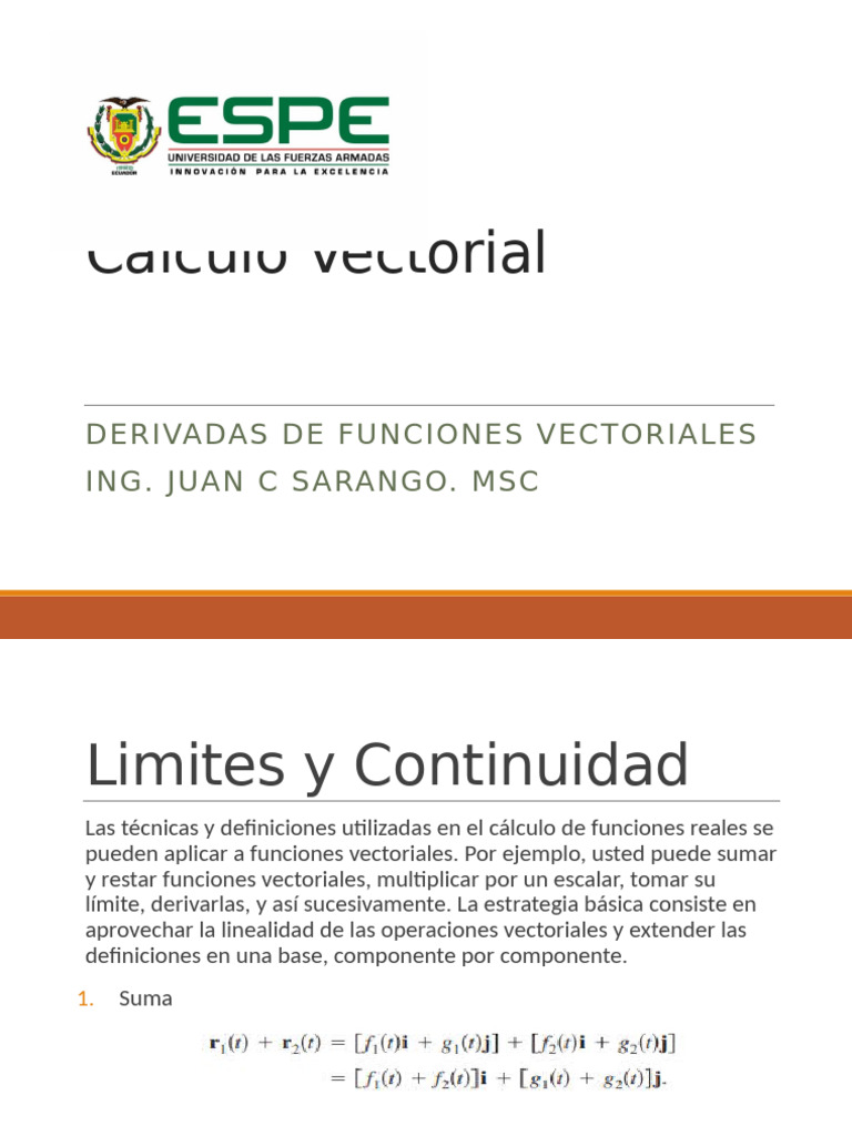 C05_Derivadas de funciones vectoriales | PDF
