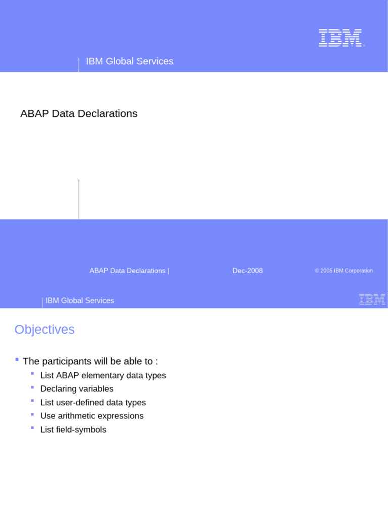Chapter 04abap Data Declarations Pdf Data Type Variable Computer Science