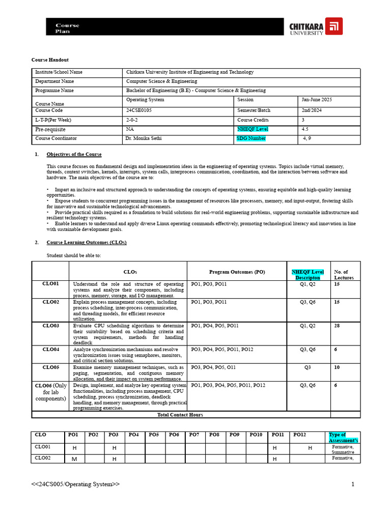 Final New CHO 24CS005 OS.docx (1) | PDF | Scheduling (Computing) | Operating System