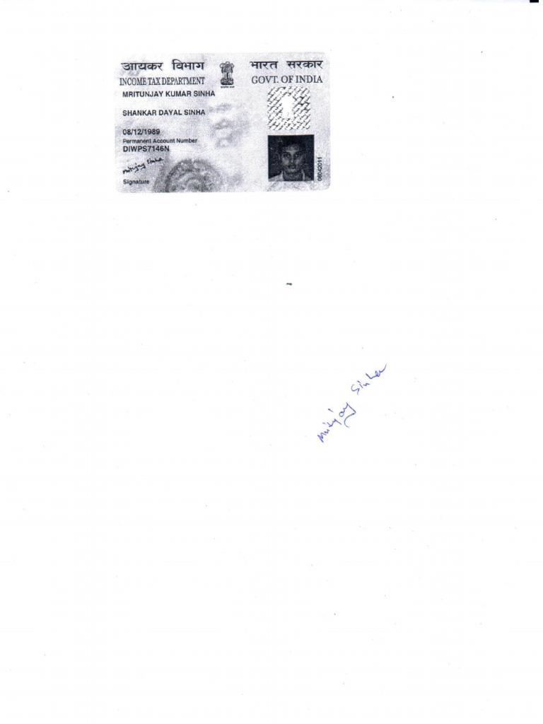 Mritunjay PAN Card | PDF