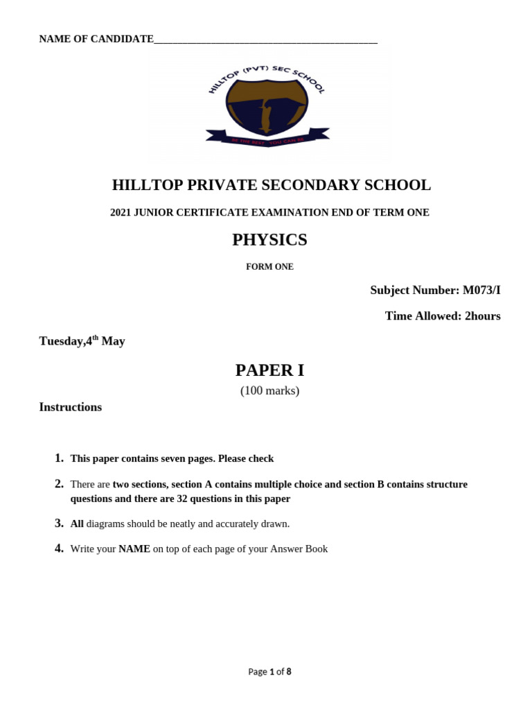 PHYSICS_F1 | PDF | Science | Physics