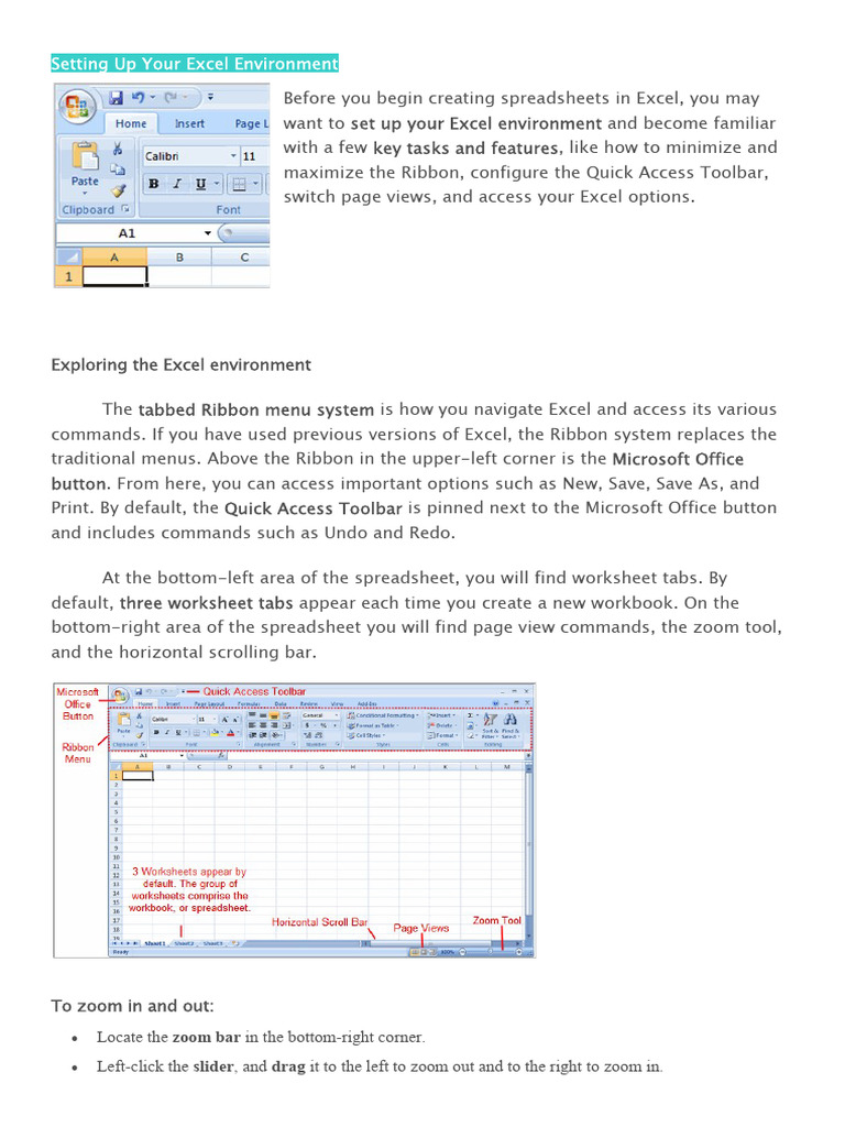 Setting Up Your Excel Environment | PDF | Microsoft Excel | Computing ...
