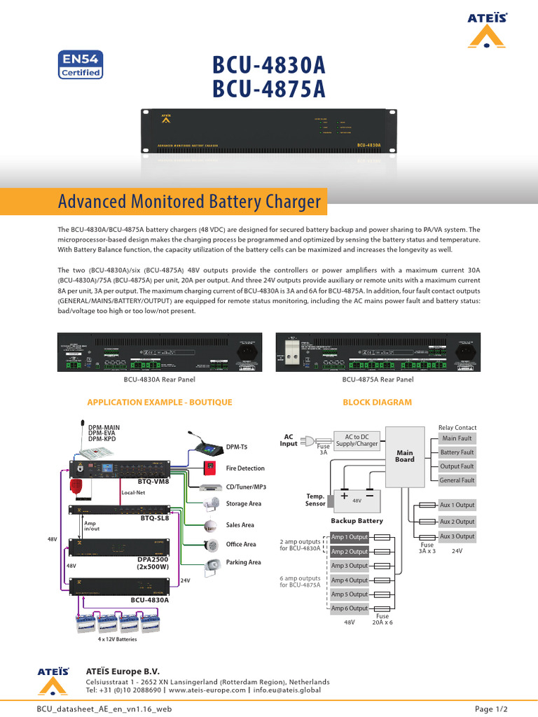BCU Datasheet AE en vn1.16 Web | PDF | Mains Electricity | Battery Charger