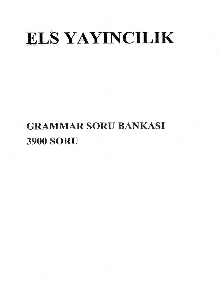 Els Grammar Soru Banka | PDF