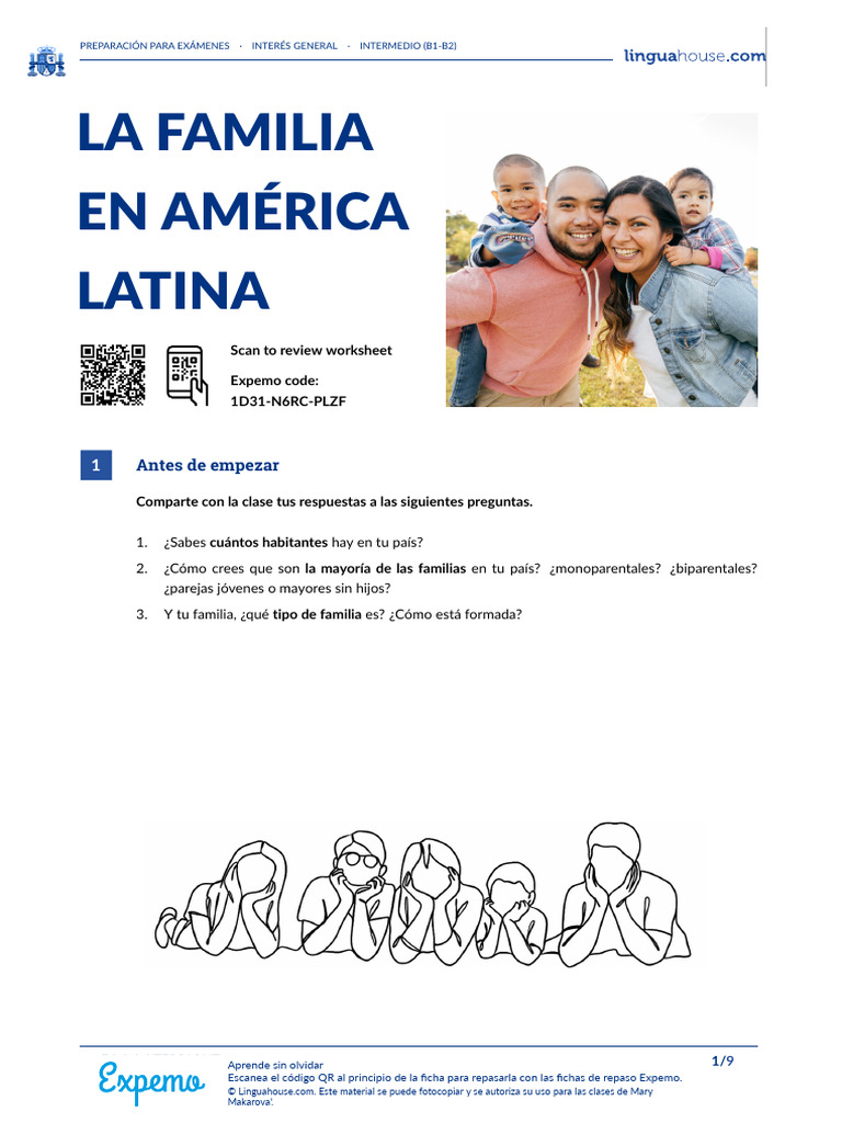 La Familia en América Latina Castellano Spanish Student | PDF