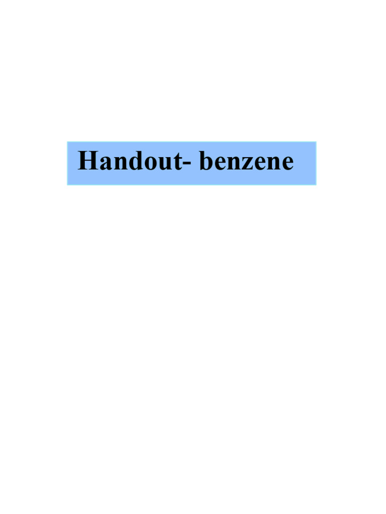 BENZENEbasicsheet | PDF | Methyl Group | Organic Chemistry