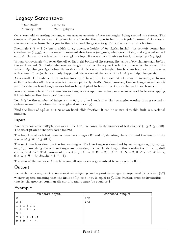 Legacy Screensaver: Input | PDF | Algebra | Arithmetic