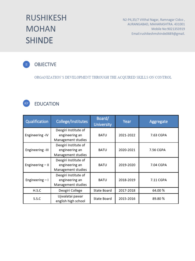 Rushikesh Mohan Shinde 2 | PDF