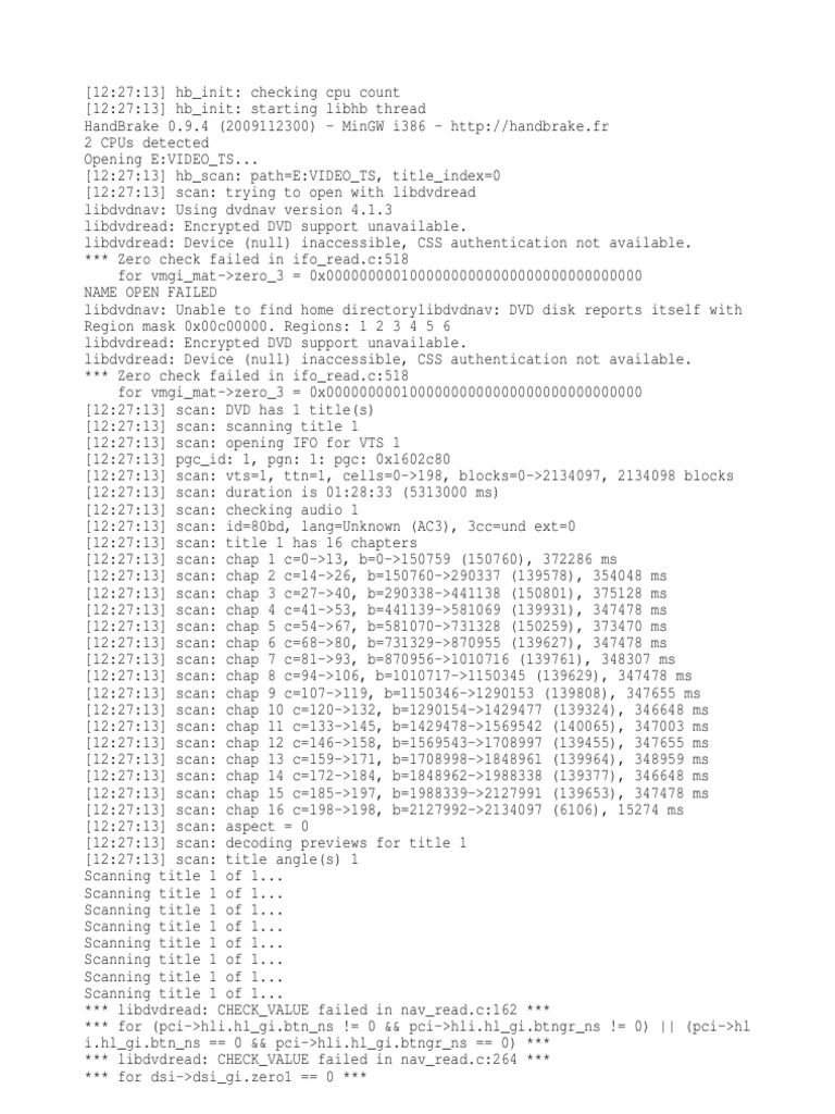 DVD Scanning Log Analysis | PDF | Display Technology | Film And Video ...