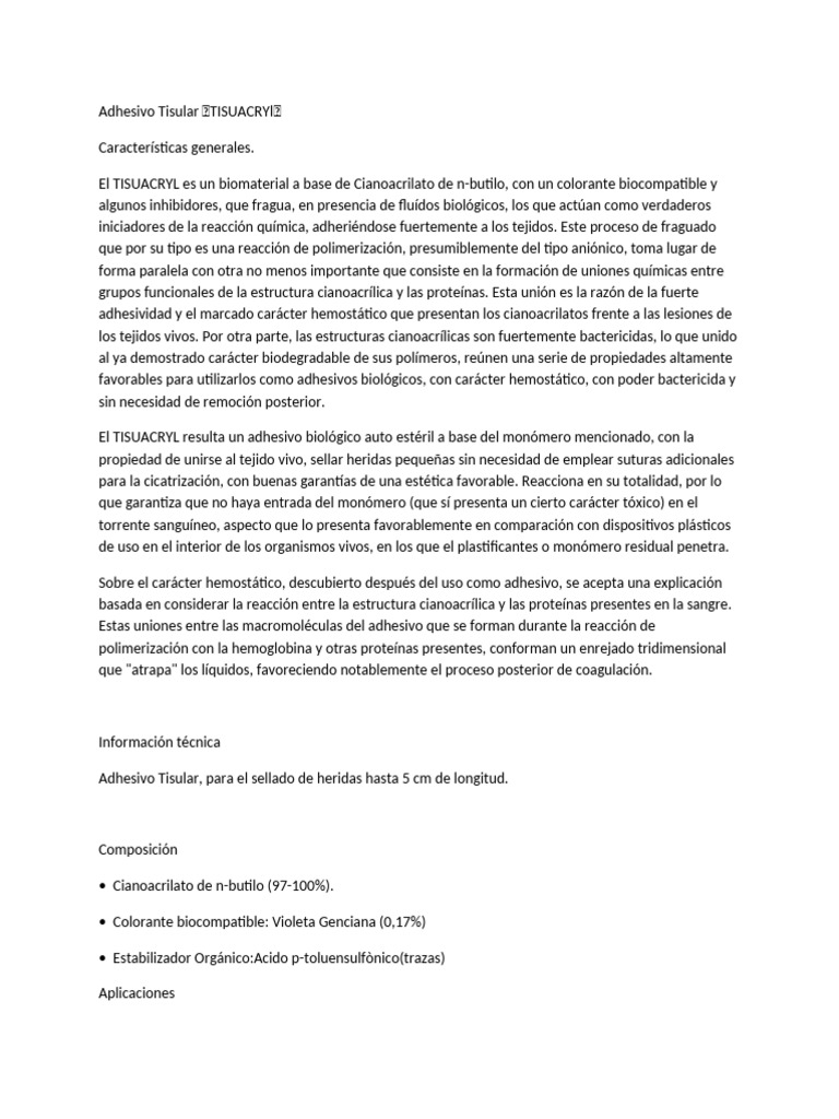 Adhesivo Tisula-WPS Office | PDF | Herida | Cemento