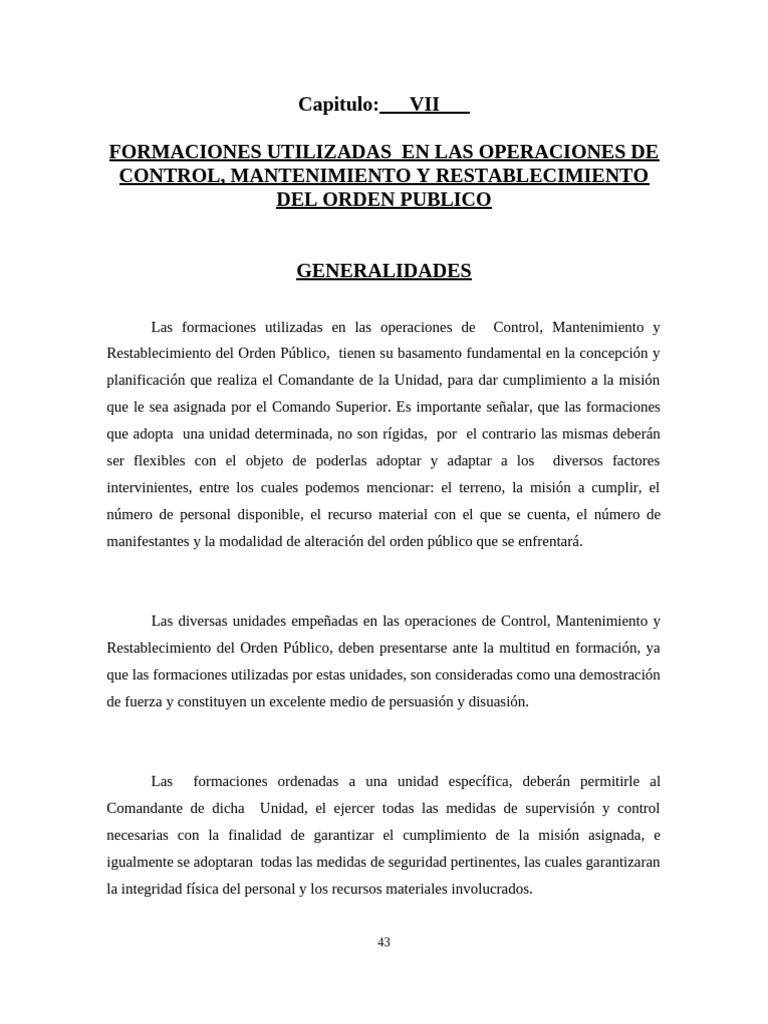 Formaciones para Control del Orden Público | PDF | Guerra | Militar