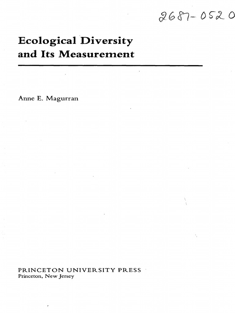 Measuring Ecological Diversity | PDF