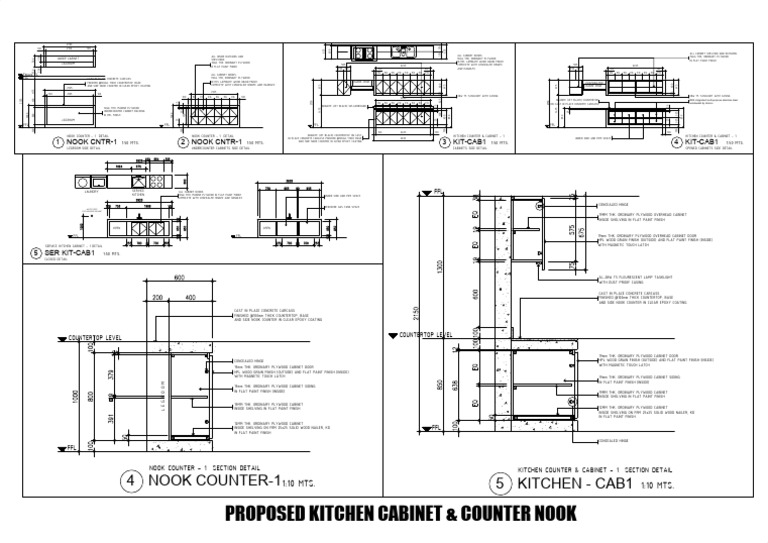 Nook Counter and Kitchen Cabinet Details | PDF | Countertop | Building ...
