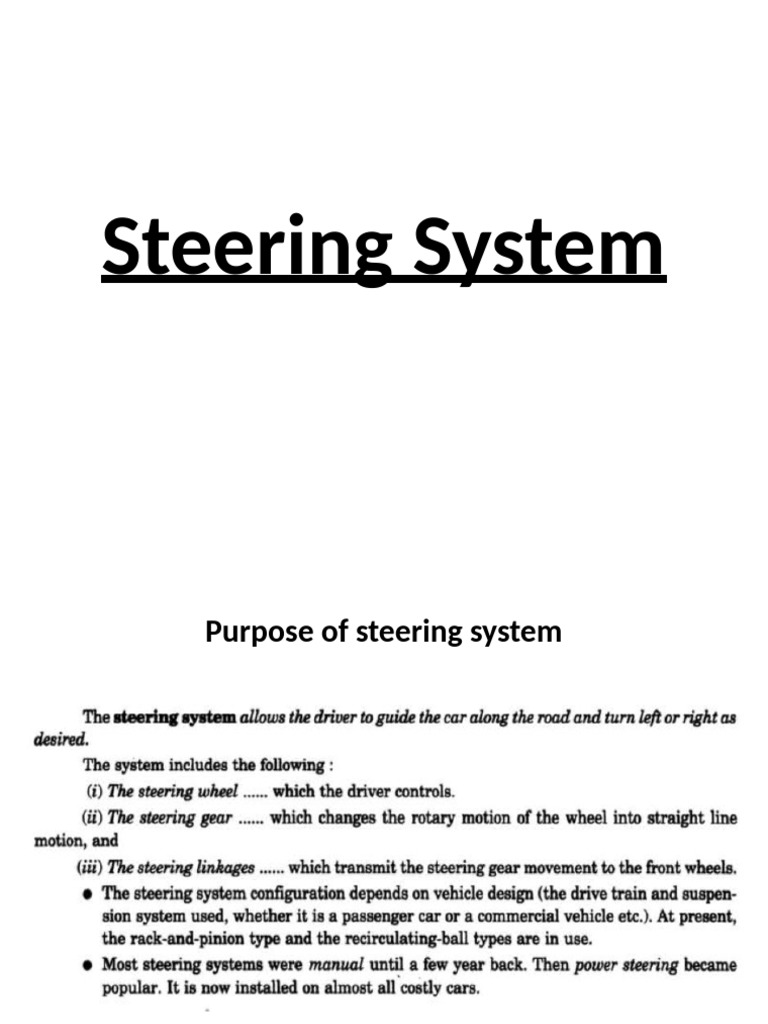 Steering System | PDF | Steering | Motor Vehicle