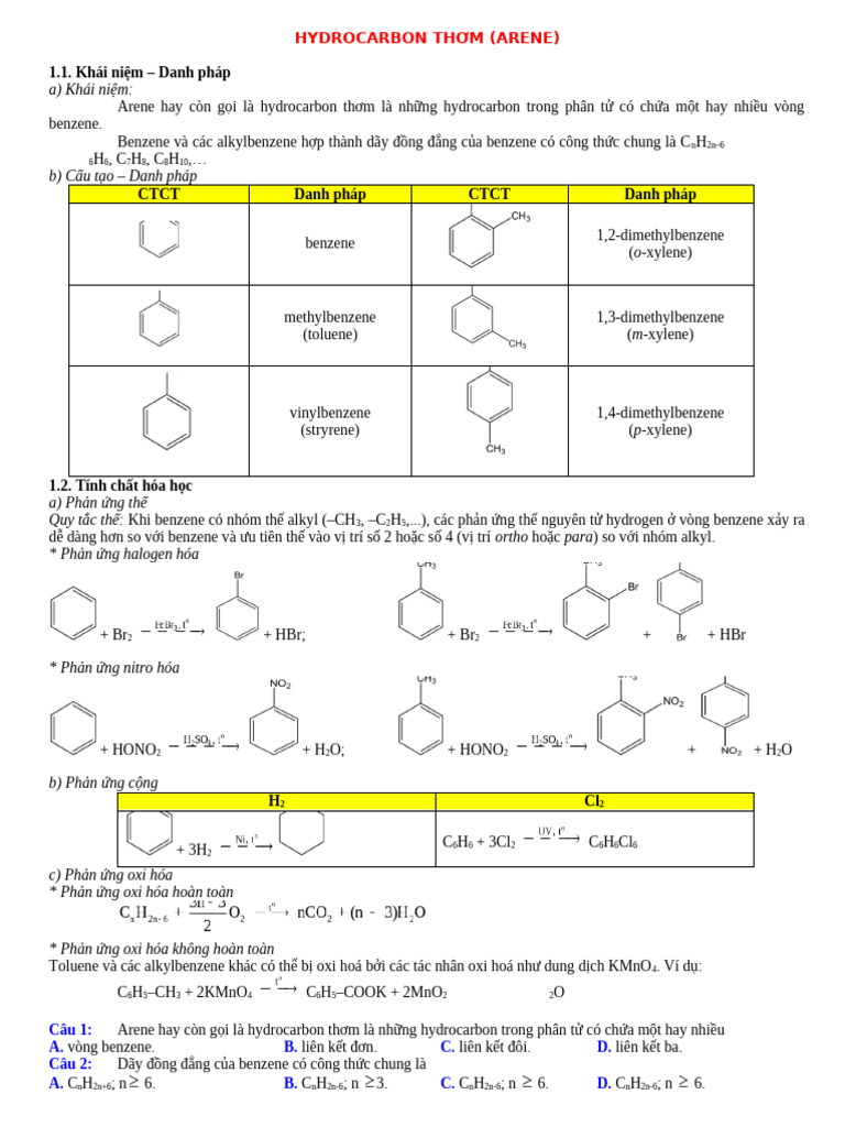 Hydrocarbon Thơm | PDF