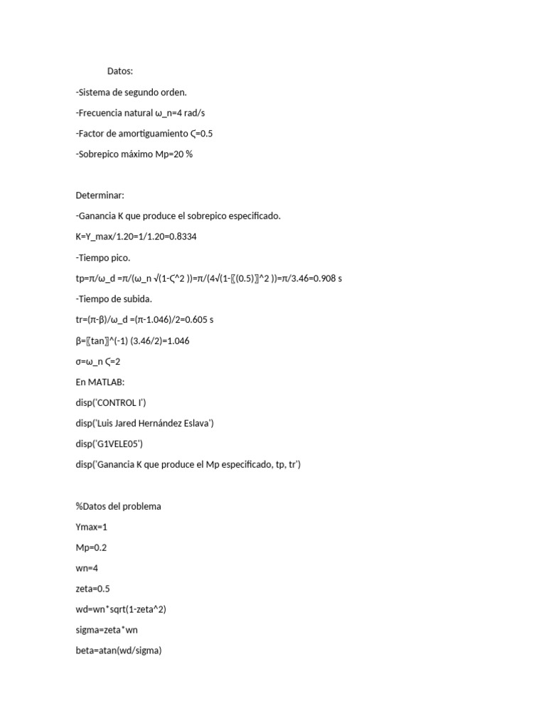 Codigos Paco | PDF | Oscilación | Teoría de control