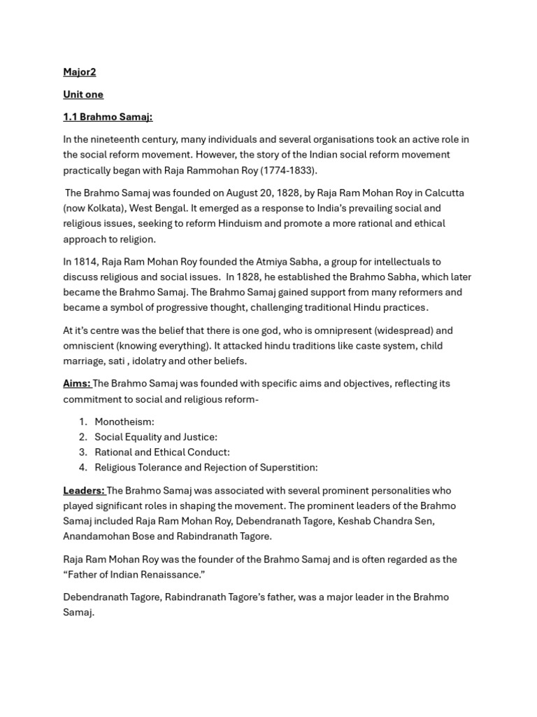 History Brahmo Samaj | PDF | Indian Religions