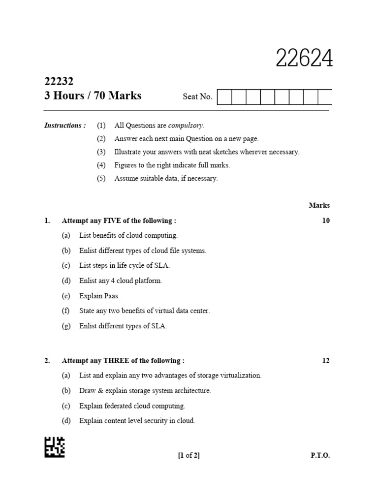 Cloud Computing Model Answer Paper 22624 | PDF | Cloud Computing ...