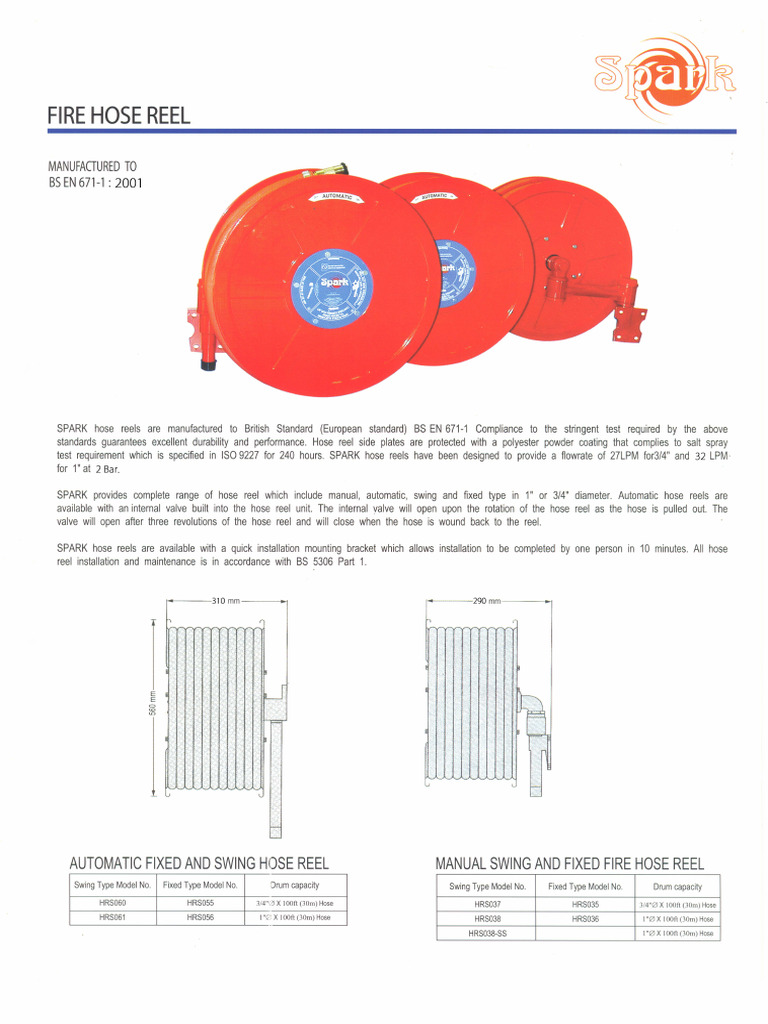 fire hose reel flow rate | PDF