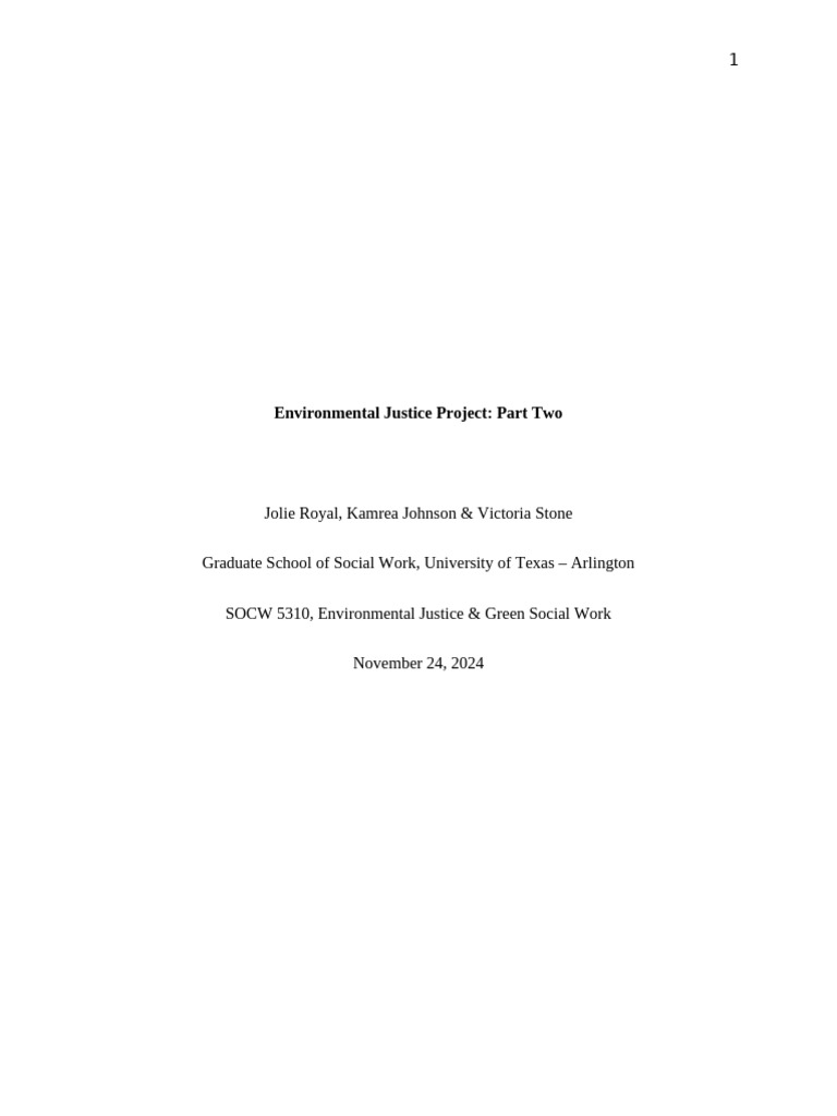 Environmental Justice Project UTA | PDF | Federal Emergency Management ...