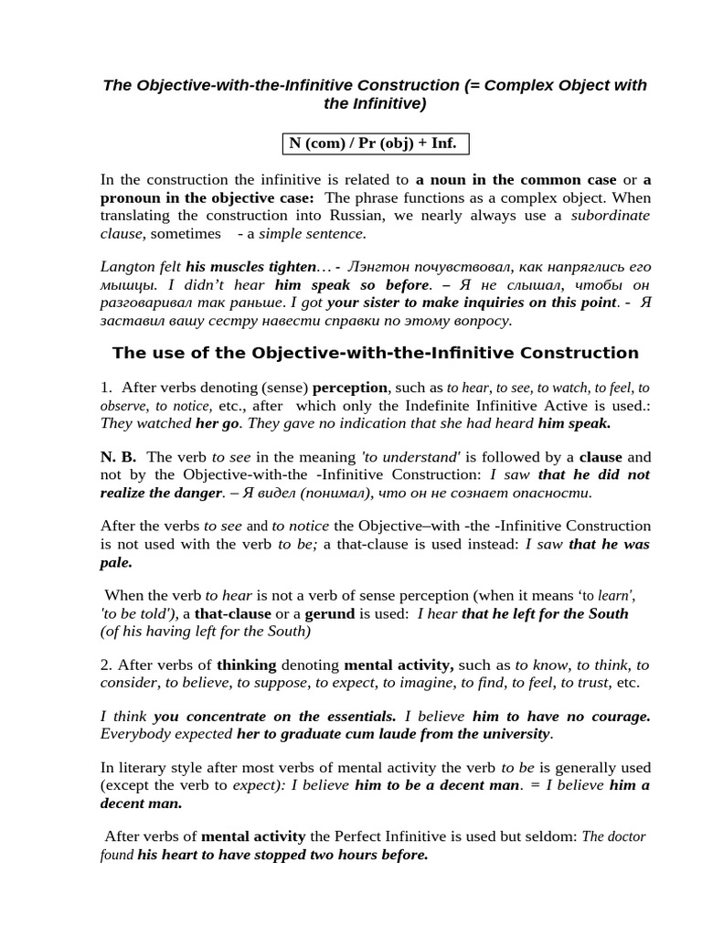 Complex Object docx | PDF | Verb | Clause