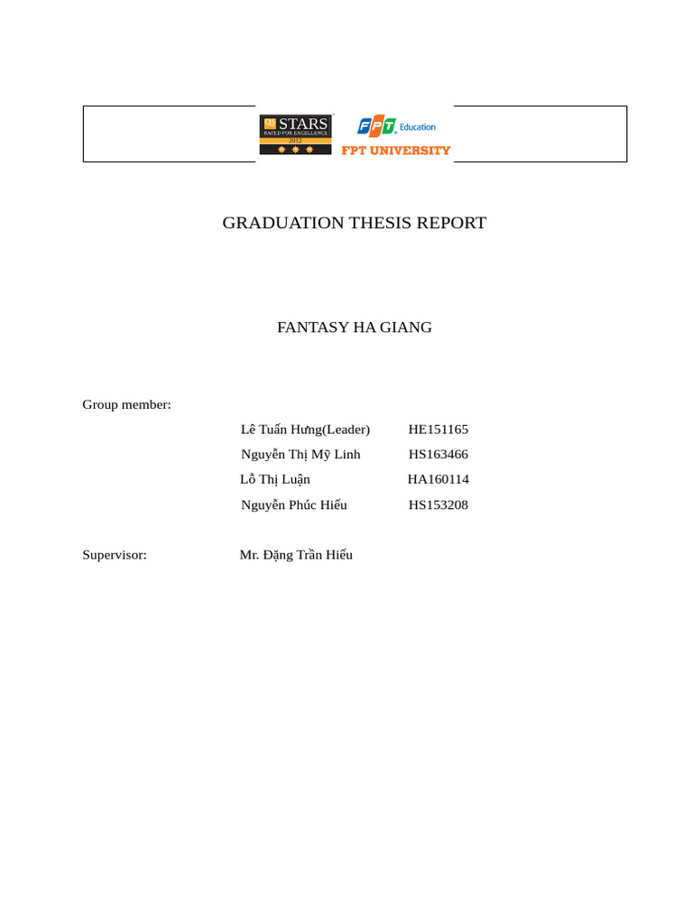 Graduation Thesis Report | PDF | Tourism