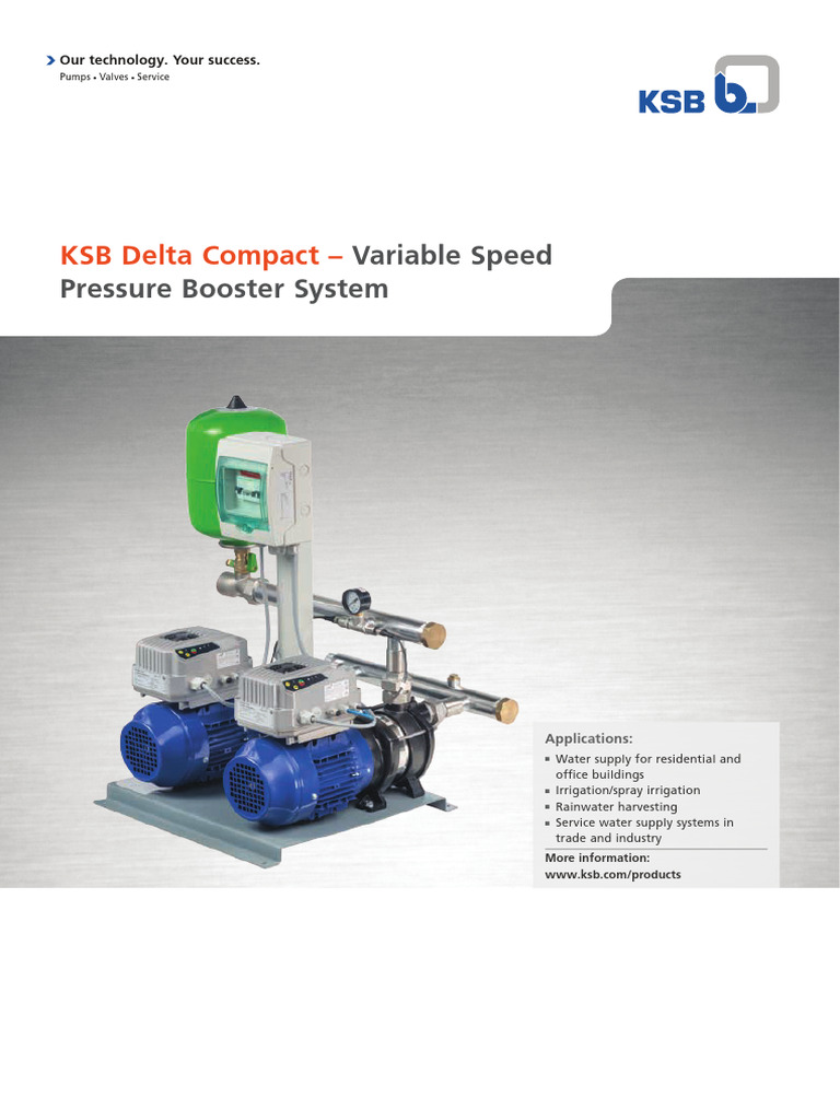 KSB Delta Compact Pressure Booster System | PDF | Pump | Fluid Mechanics