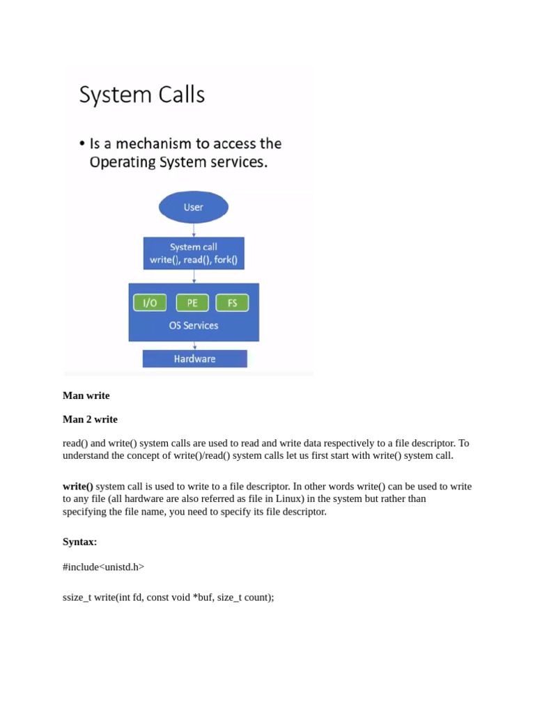 Understanding write() and read() Syscalls | PDF | Parameter (Computer ...