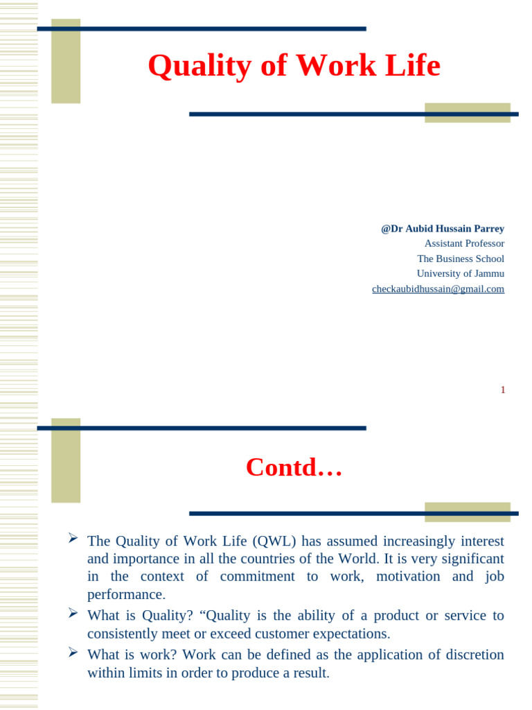 QWL, TM and Employee Engagement | PDF | Talent Management | Employment