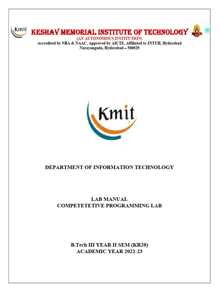 RKR21 Competative Programing Lab Manual | PDF | Engineering | Integer (Computer Science)
