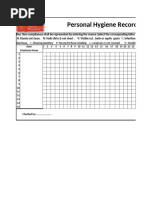 Personal Hygiene Checklist | PDF