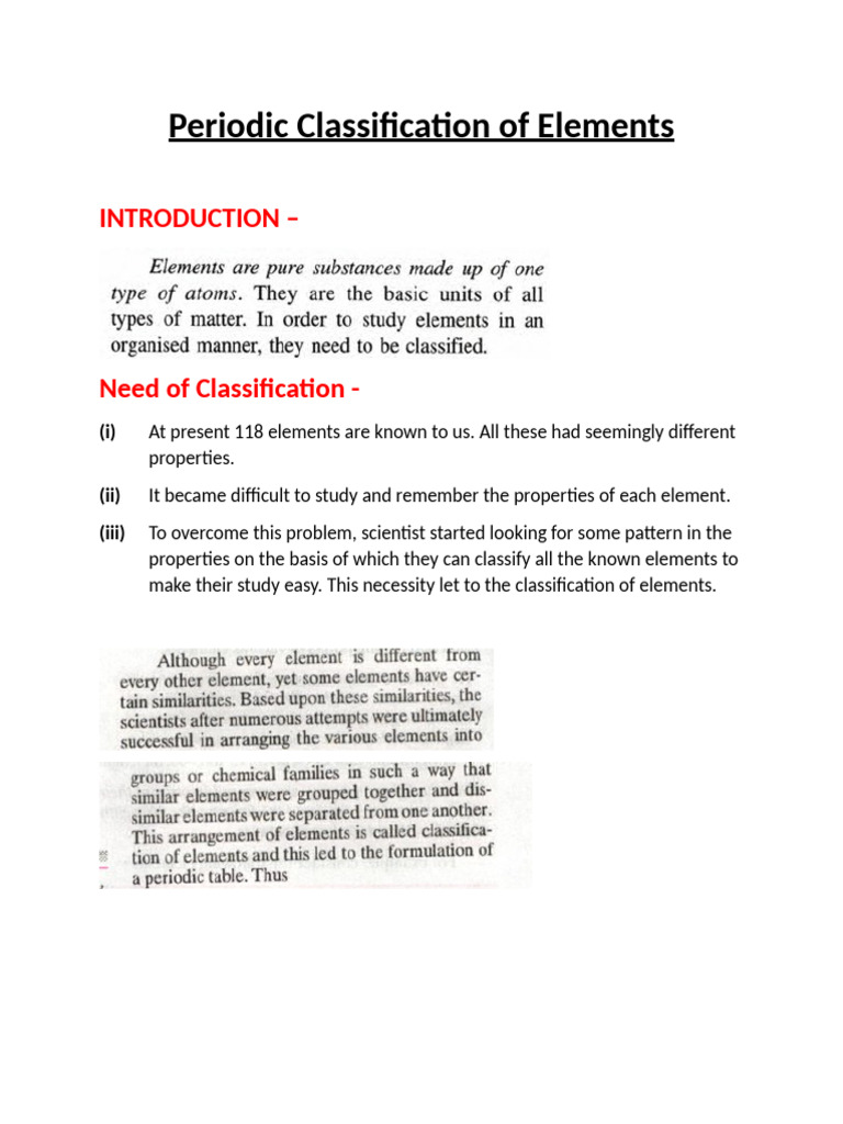 Periodic Classification of Elements | PDF | Periodic Table | Valence ...