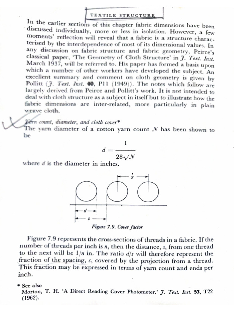 Yarn count dia and cloth cover | PDF