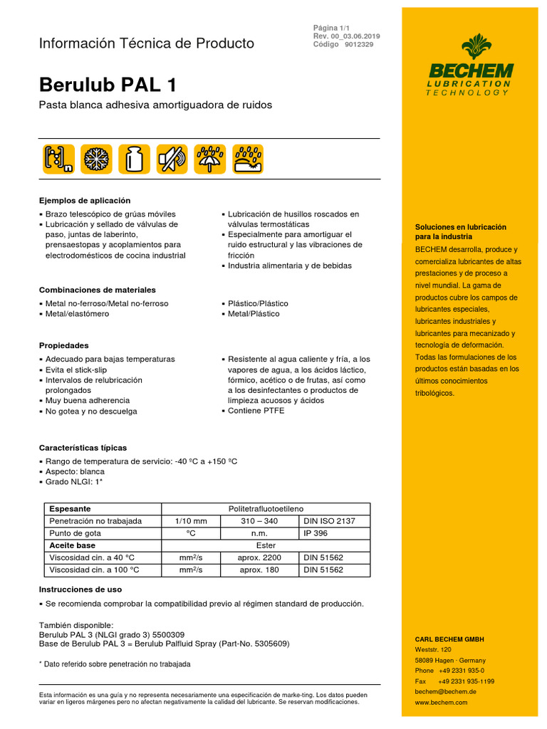 Berulub PAL_1_9012329(E) | PDF | Lubricante | El plastico