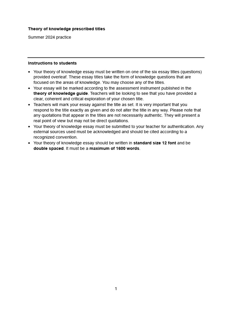 Tok Homework Essay Pdf