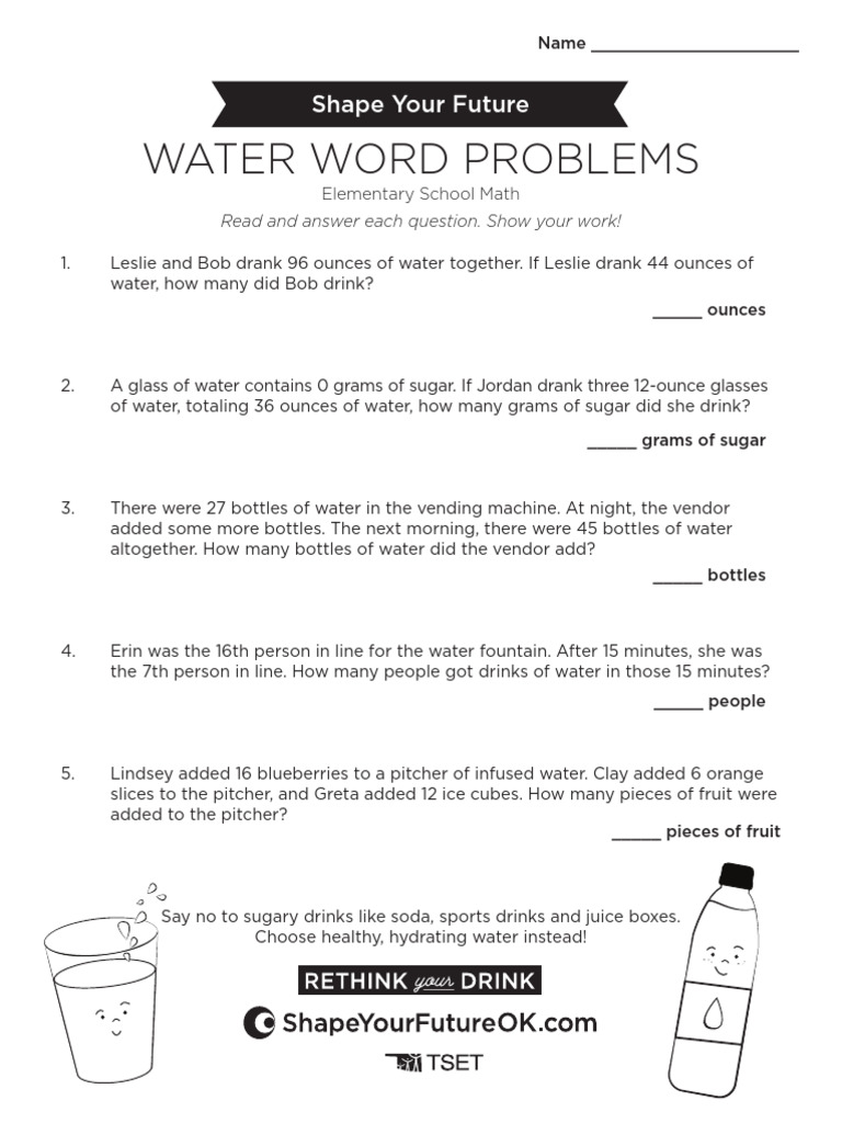 TSET SYF RYD Classroom Activity Sheet - Math - F | PDF | Soft Drink | Juice