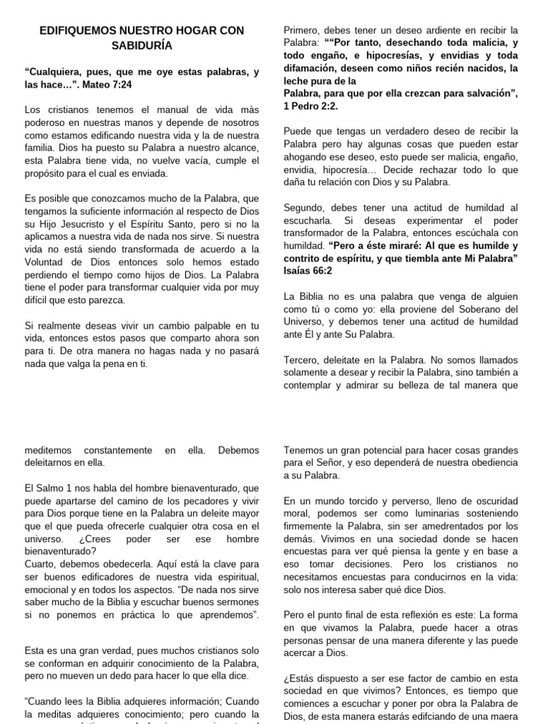 Edifica tu vida con sabiduría bíblica | PDF | Dios | Creencia religiosa y doctrina