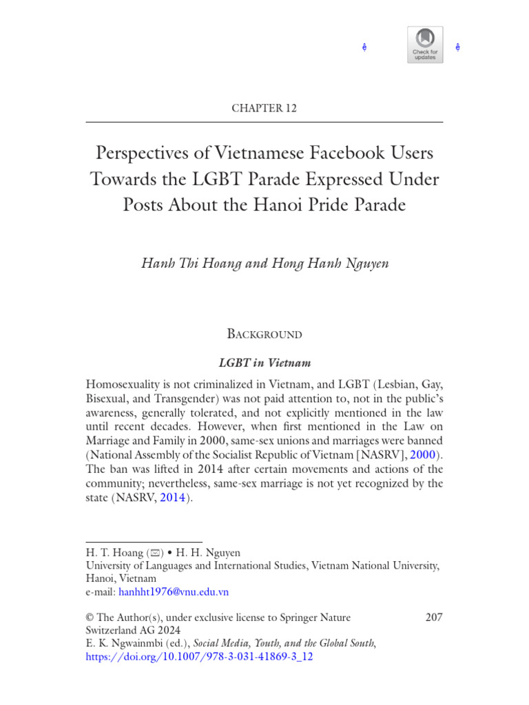 Perspectives of Vietnamese Facebook Users Towards LGBT Pride Parade ...