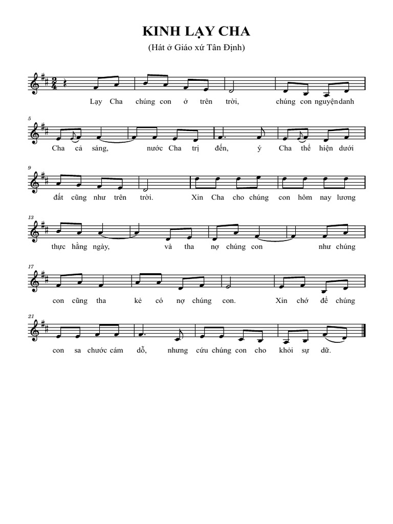 Kinh Lay Cha - Tan Dinh | PDF