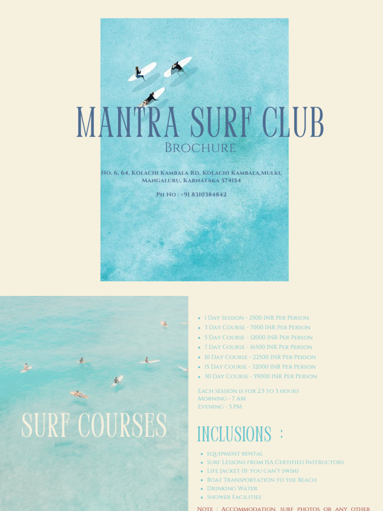 Mantra Surf Club - Brochure | PDF