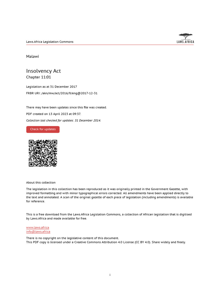 Insolvency Act | PDF | Liquidation | Bankruptcy