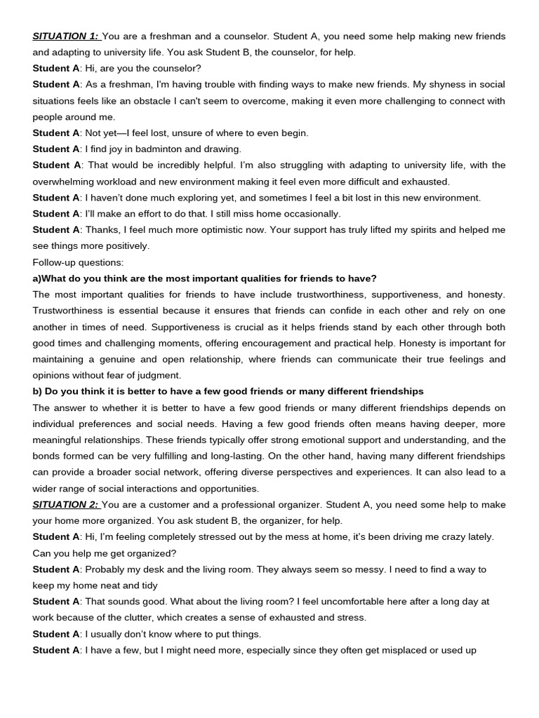 Freshman Life Tips: Friendship & Organization | PDF | Friendship | Fear