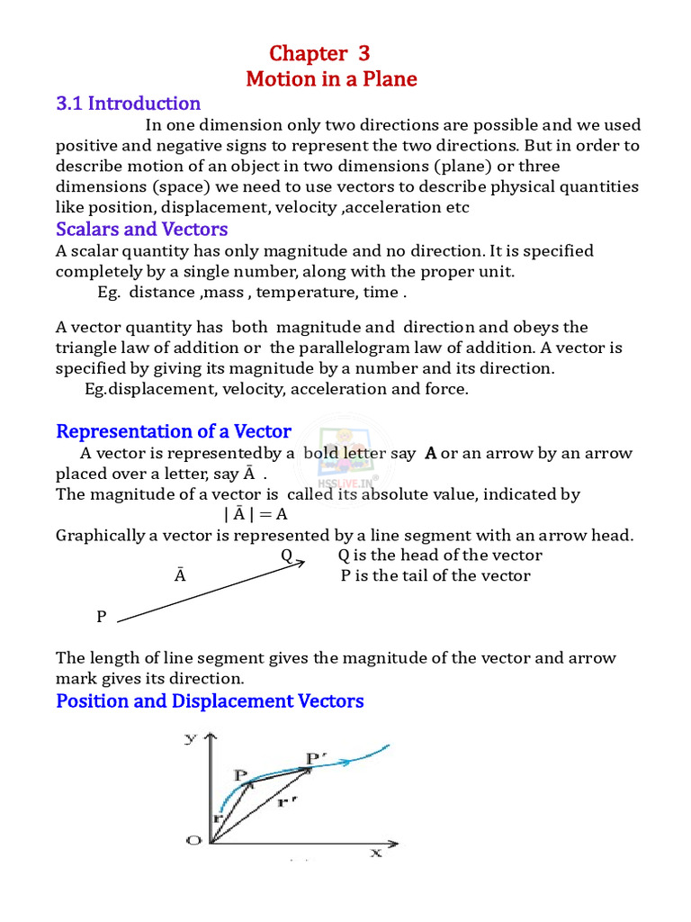 Hsslive XI 3 +1 Physics Full Chapters-2025 | PDF | Euclidean Vector | Acceleration