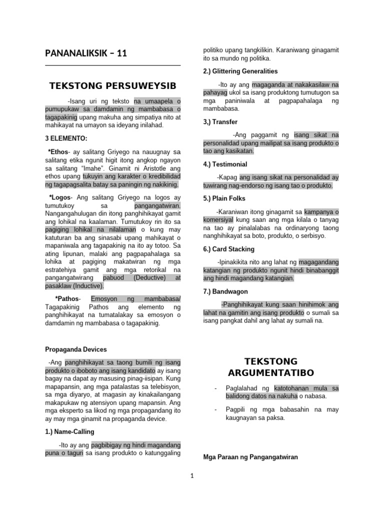 PANANALIKSIk-reviwer | PDF