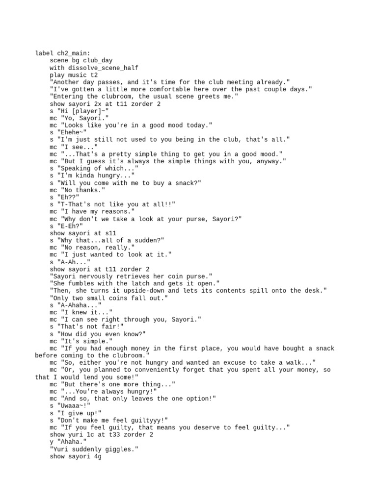 Script Ch2.Rpy | PDF