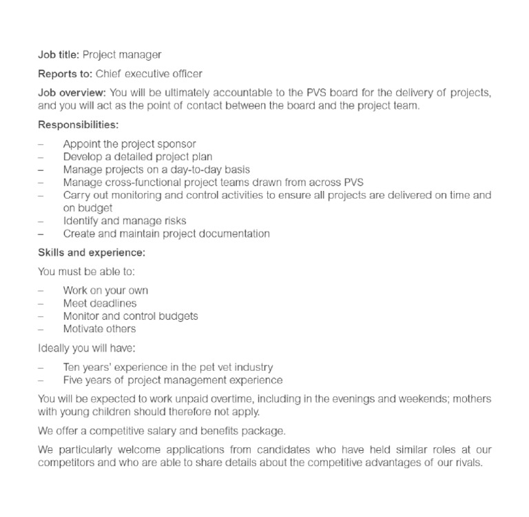 Draft Job Description | PDF