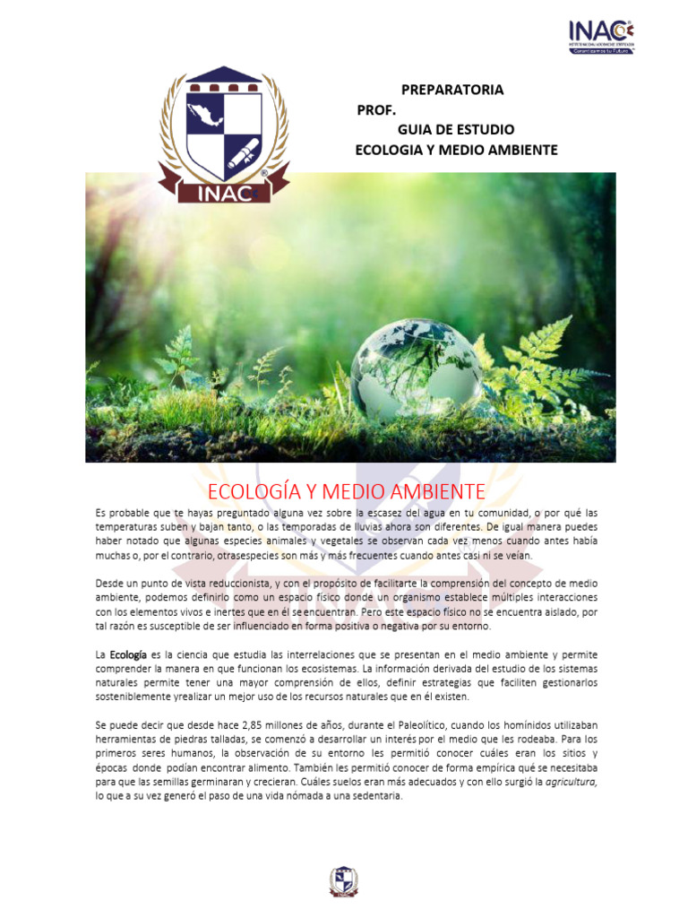 Guía de Ecología y Medio Ambiente | PDF | Ecología | Entorno natural